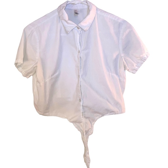 American Apparel | Tops | American Apparel White Short Sleeve Collared ...